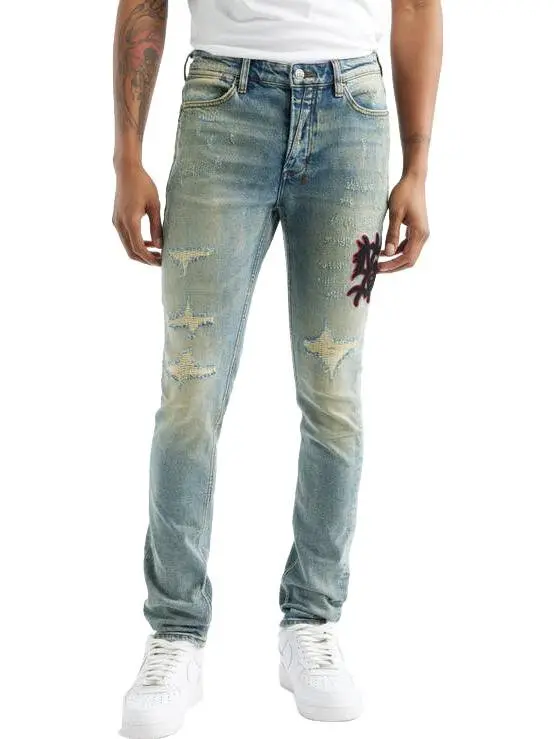 Ksubi Van Winkle Bleu Monday Repair Skinny Jeans - Denim