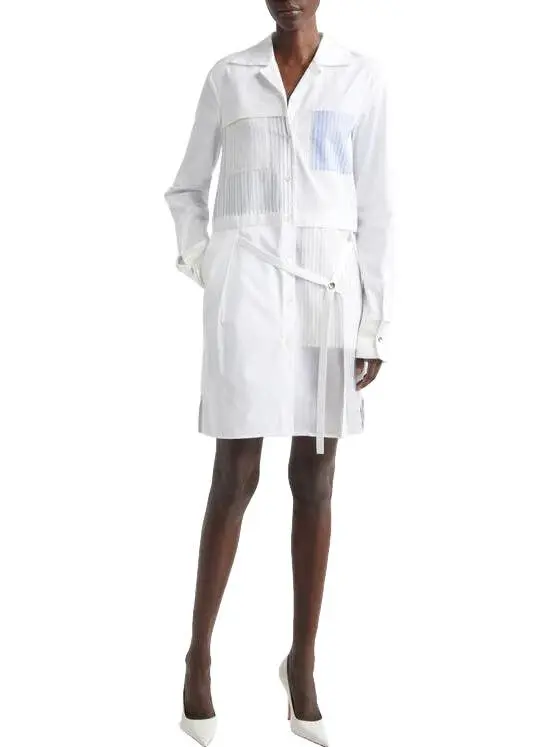 JASON WU Collage Mixed Media Shirtdress - White