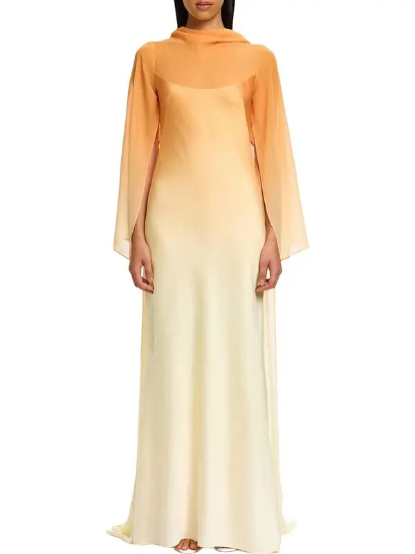 Significant Other Devlyn Ombré Long Sleeve Gown - Solar Flare