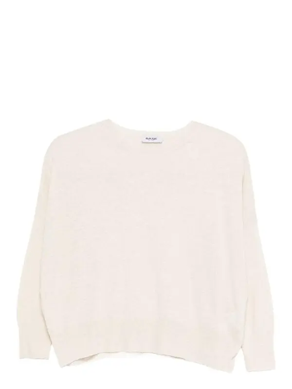 BASE Linen And Cotton Blend Sweater - Beige