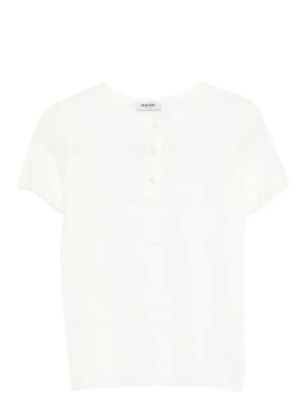 BASE Linen And Cotton Blend T-shirt - White