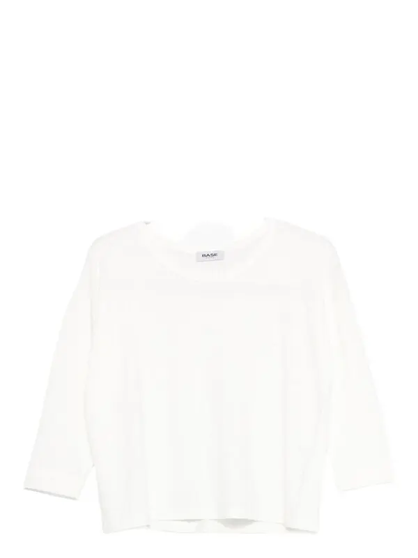 BASE Linen Crewneck Sweater - White