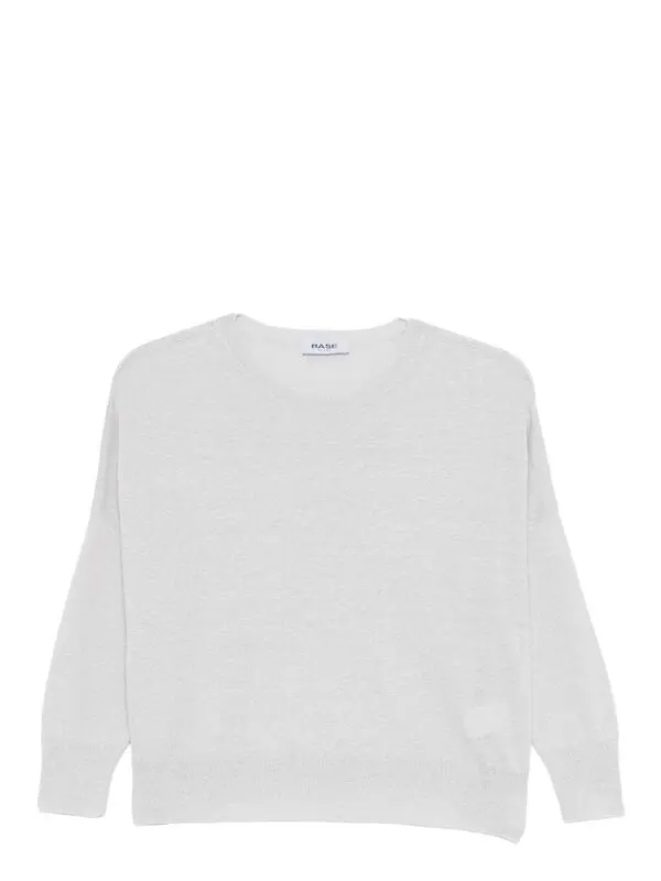 BASE Linen And Cotton Blend Sweater - Grey