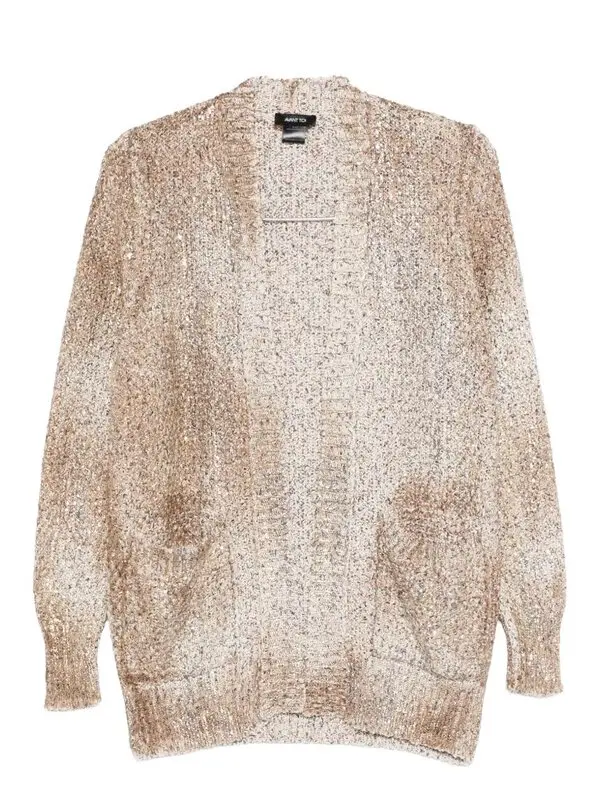 Avant Toi Cotton V-neck Cardigan - Brown