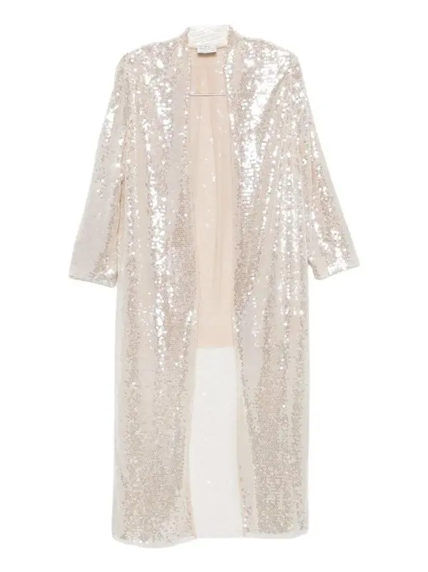 FORTE_FORTE Sequined Dustcoat - White