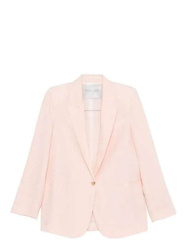 FORTE_FORTE Linen Single-breasted Jacket - Pink