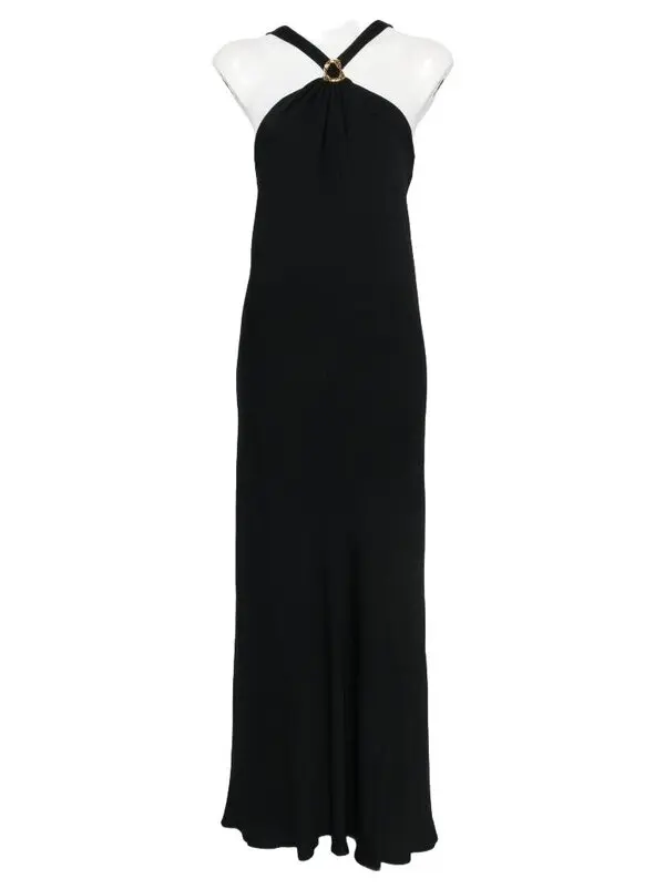 FORTE_FORTE Silk Blend Long Dress - Black