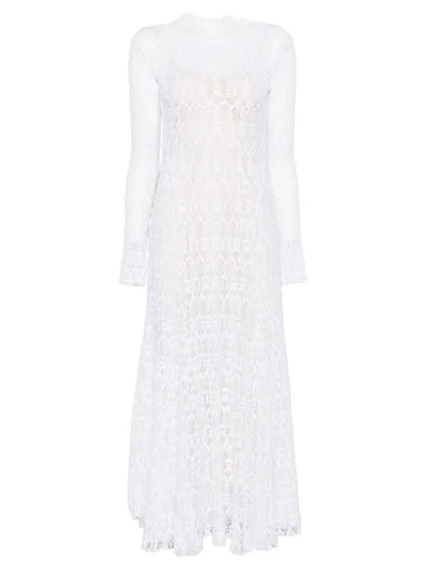 FORTE_FORTE Lace Long Dress - White