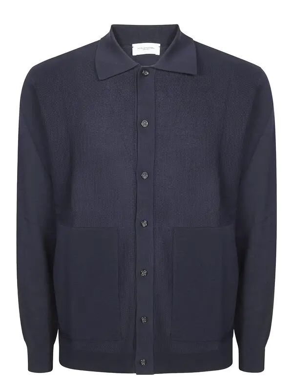 PAOLO PECORA Knitted Overshirt - Blue