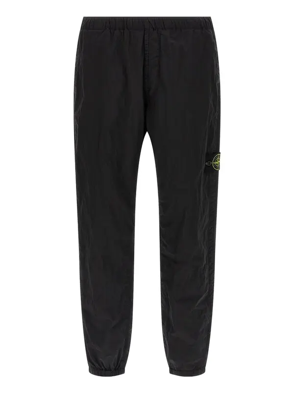 Stone Island Joggers With Logo - Black