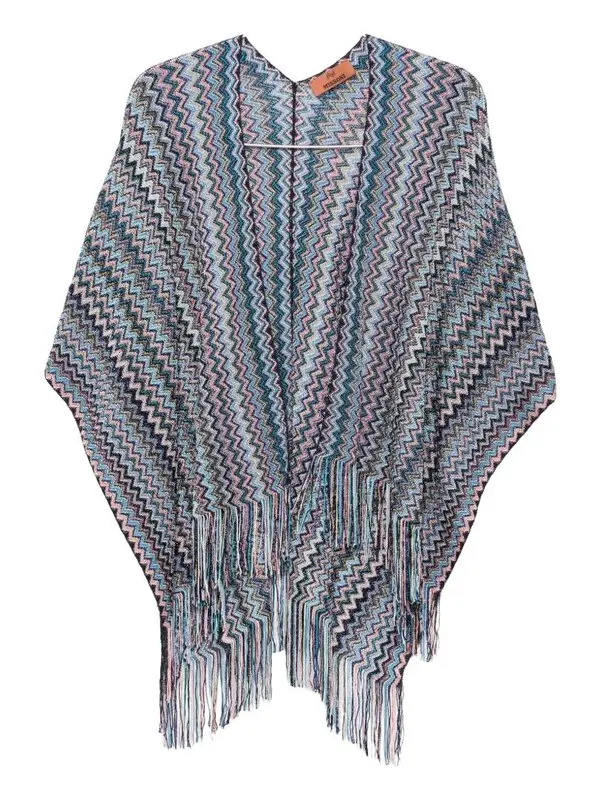 Missoni Zig Zag Print Poncho - Blue