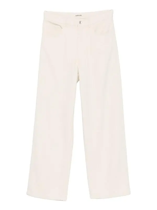 Auralee Silk Wide-leg Trousers - White