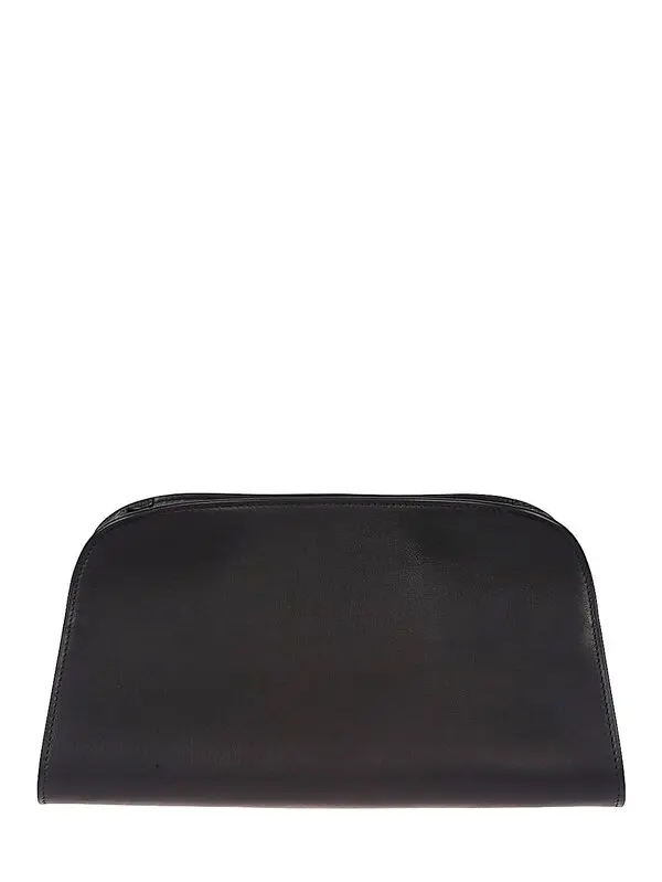 THE ROW Peggy Leather Clutch - Black