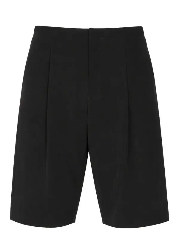 THE ROW Sayed Wool Bermuda Shorts - Black