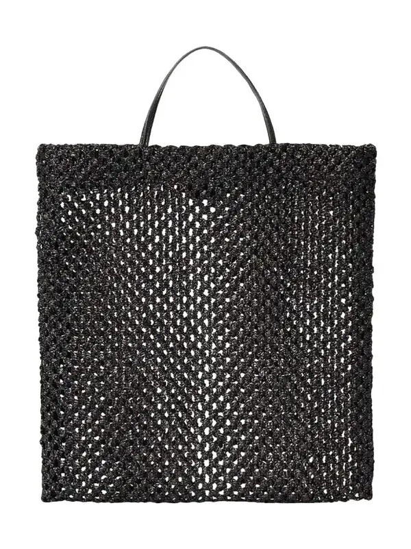 THE ROW Barn Mini Raffia Tote Bag - Black