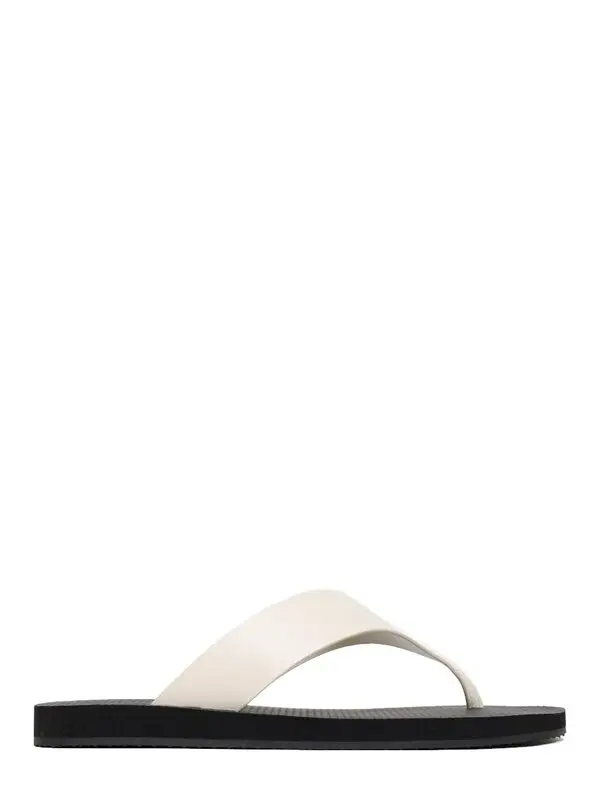 THE ROW Dune Leather Flip Flops - White