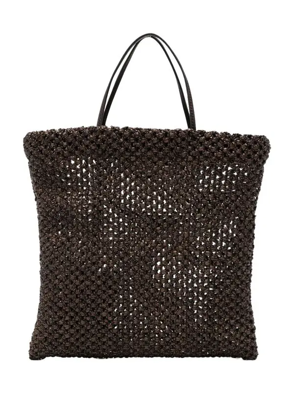 THE ROW Barn Mini Raffia Tote Bag - Brown
