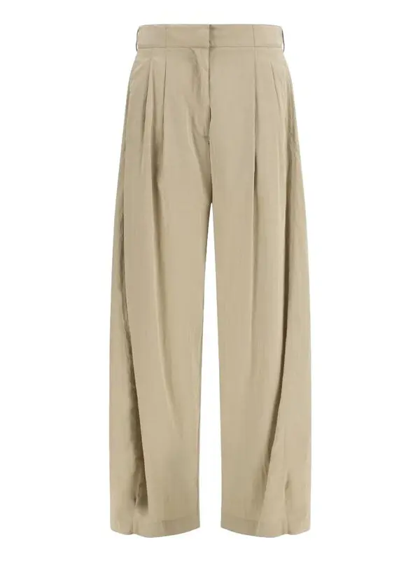 THE ROW Iven Nylon And Silk Trousers - Beige