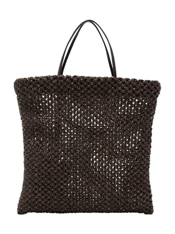 THE ROW Barn Mini Raffia Tote Bag - Brown