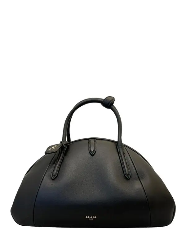Alaïa Top Handle Small Leather Handbag - Black