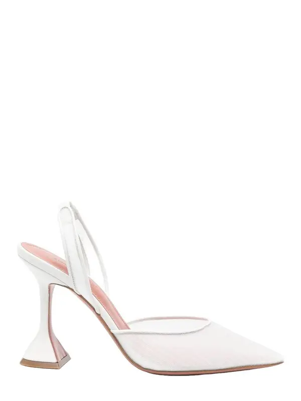 Amina Muaddi Holli Slingback Pumps - White