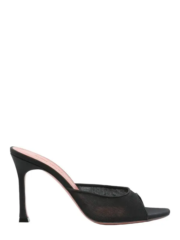 Amina Muaddi Alexa Heeled Sandals - Black