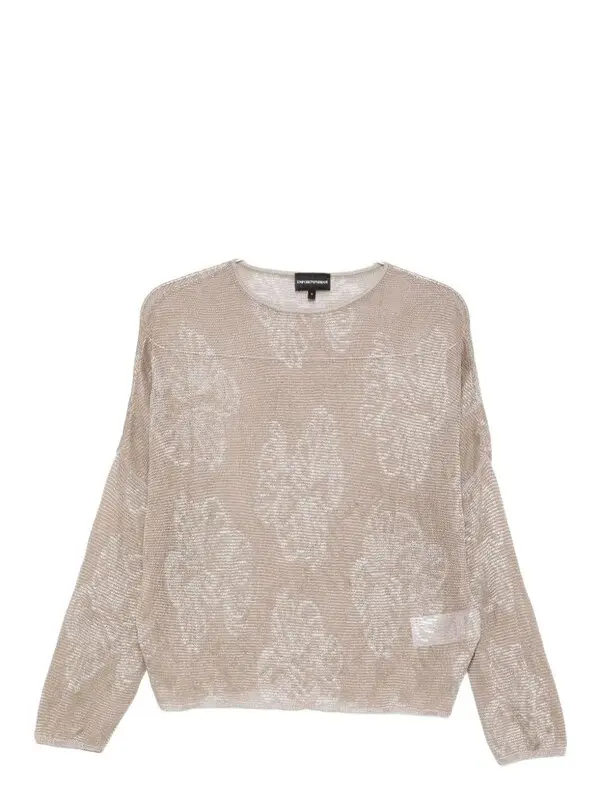 Emporio Armani Embroidered Crewneck Sweater - Silver