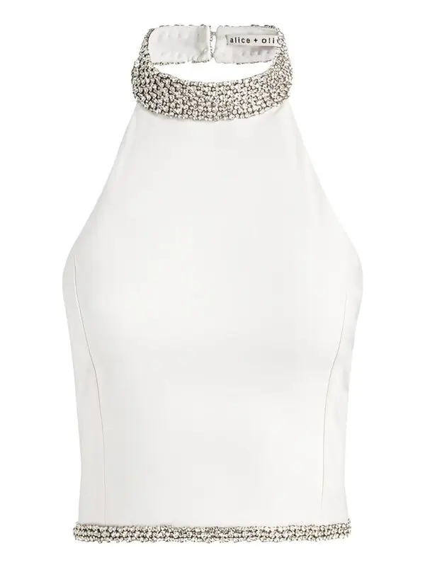 Alice + Olivia Halterneck Top - White