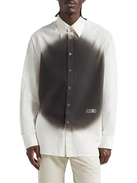 MAISON MARGIELA Spray Dot Motif Button-up Shirt - Off White