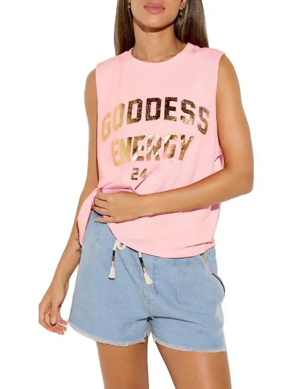 Spiritual Gangster Goddess Vibe Tank - Peony Pink