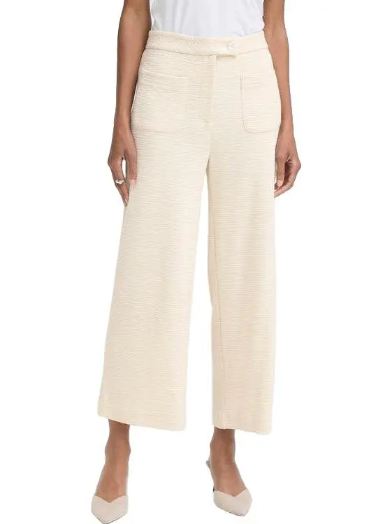 ICHI Wide Leg Ankle Pants - Almond Milk