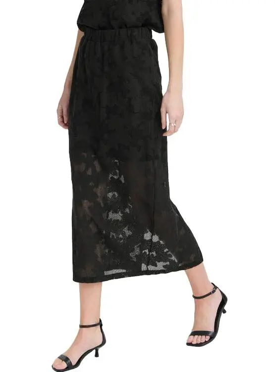 ICHI Lace Maxi Skirt - Black