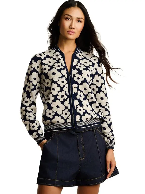 Lisa Todd Daisy Dreamer Cotton Zip-up Jacket - Navy Combo