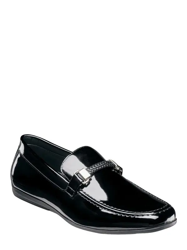 STACY ADAMS Sheridan Moc Toe Loafer - Black Patent