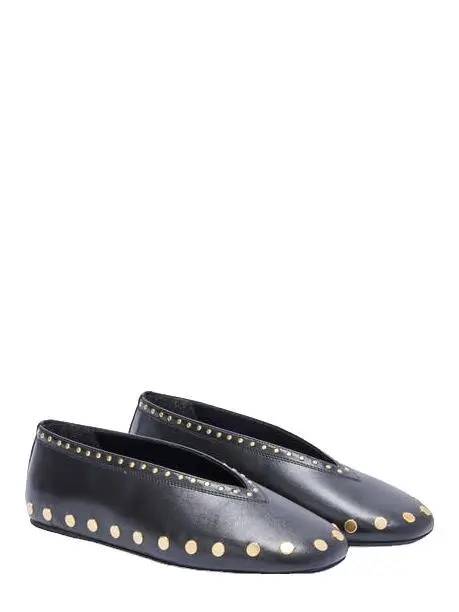 GANNI Jenny Studded Ballet Flat - Black
