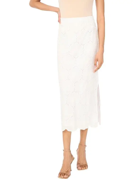 Vince Camuto Eyelet Maxi Skirt - Ultra White