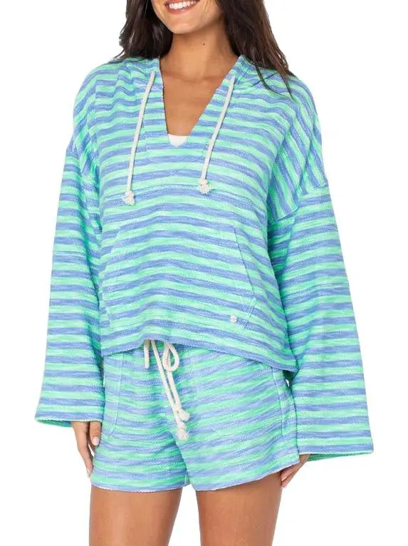 Roxy Rich Coast Stripe Hooded Sweatshirt - Spring Bud