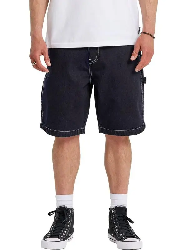 Quiksilver Cotton Denim Cargo Shorts - Indigo Rinse