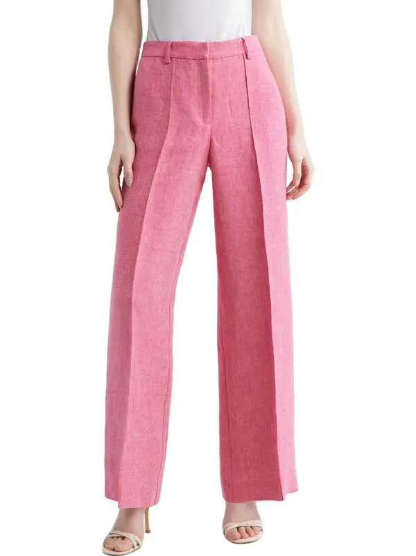 Elie Tahari The Kenna Wide-leg Linen Pants - Plum Rose