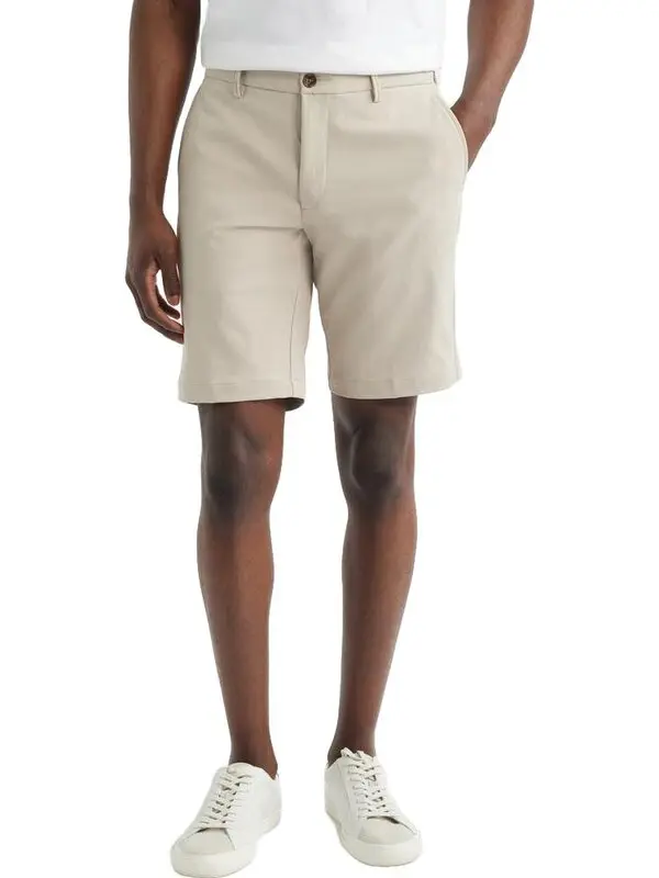 Scott Barber Sonoma Flat-front Travel Shorts - Khaki