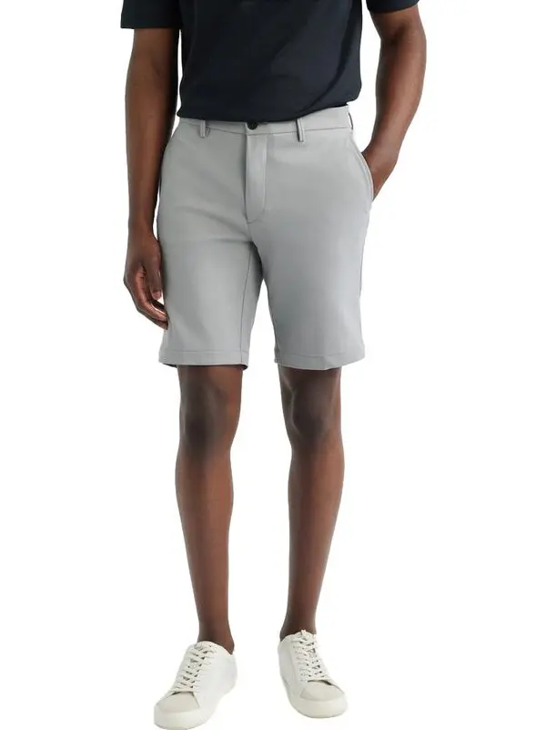 Scott Barber Sonoma Flat-front Travel Shorts - Silver Grey