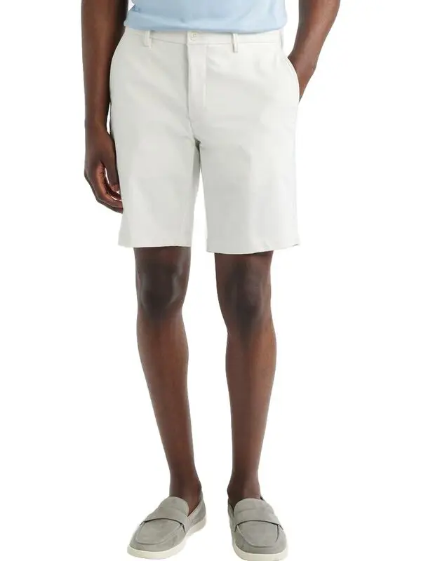 Scott Barber Sonoma Flat-front Travel Shorts - White