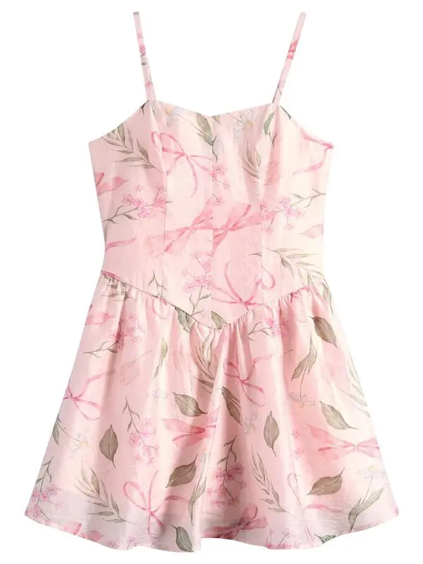AVA & YELLY Princess Seam Fit & Flare Sundress - Blush