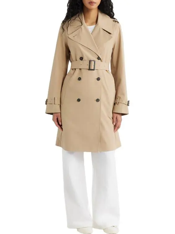 SAVE THE DUCK Talya Water Repellent Trench Coat - Stardust Beige