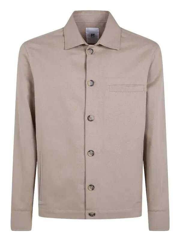 PT TORINO Undercostructed Shirt Jacket - Brown