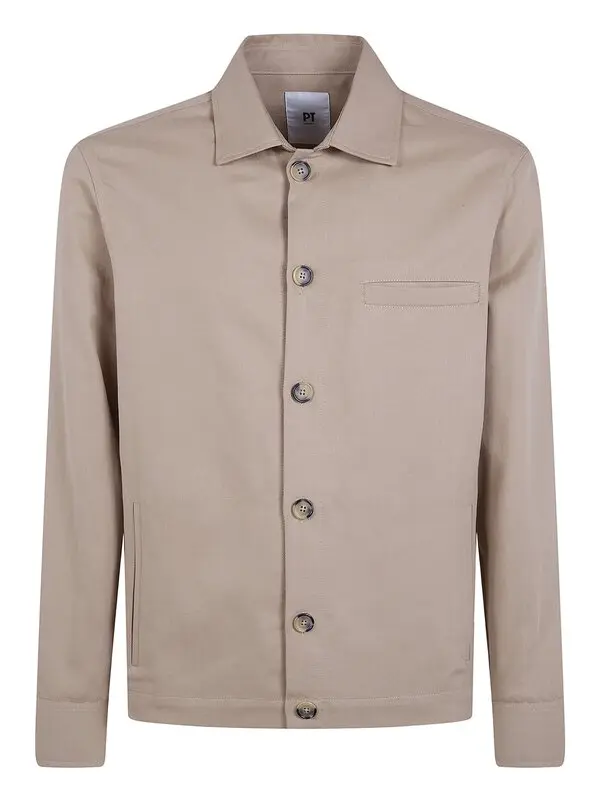 PT TORINO Undercostructed Shirt Jacket - Brown