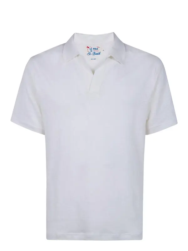 MC2 SAINT BARTH Linen Polo Shirt - White