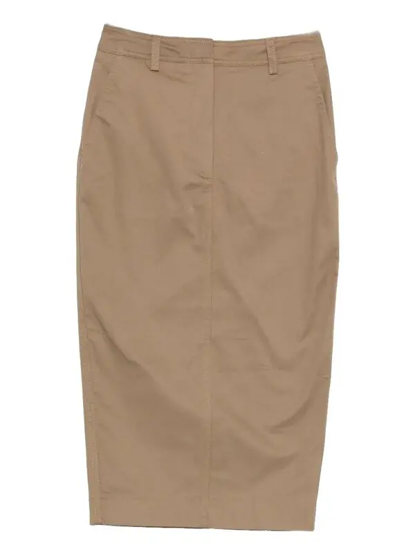 THELATEST Cotton Gabardina Skirt - Brown