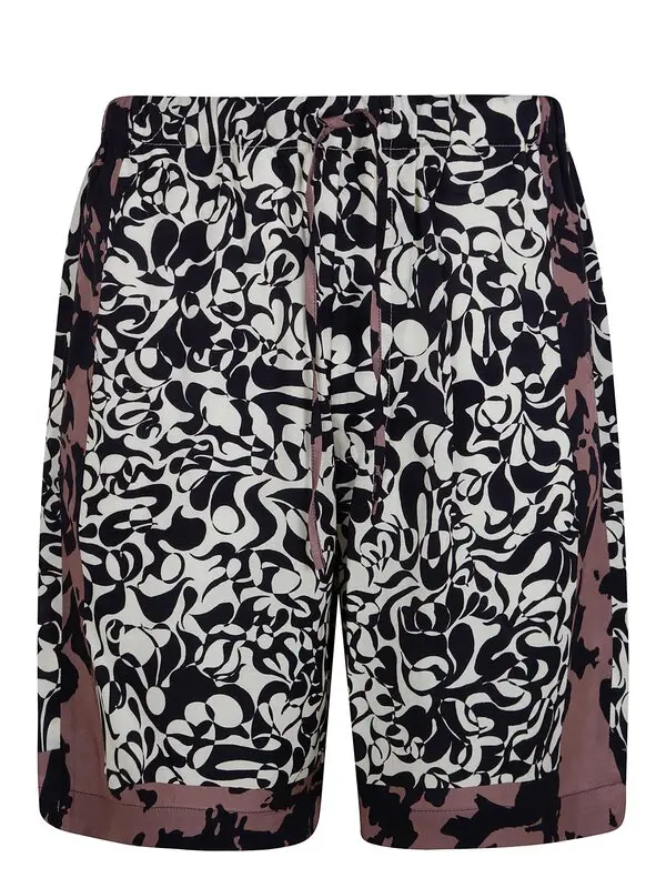 Dries Van Noten Printed Canvas Shorts - Black