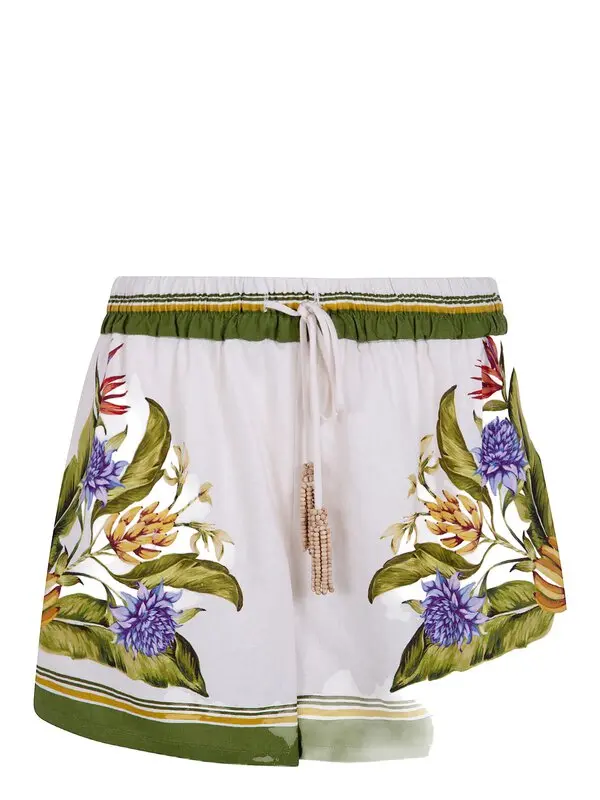 Farm Rio Linen Shorts - Beige